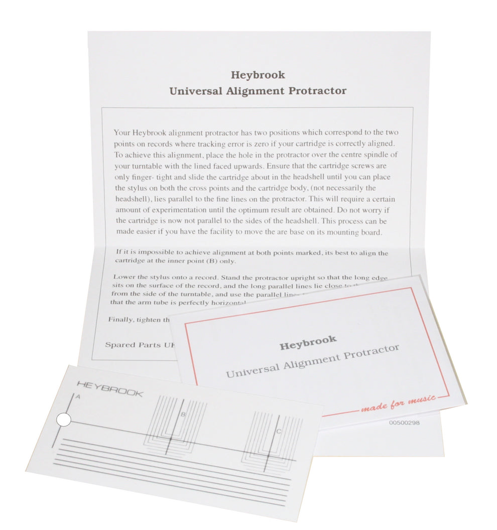 Heybrook Cartridge Alignment Protractor – Spared Parts UK